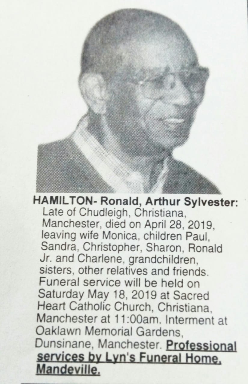 Ronald A. Hamilton – Rev Lt Col Ronald Hamilton's Tributes